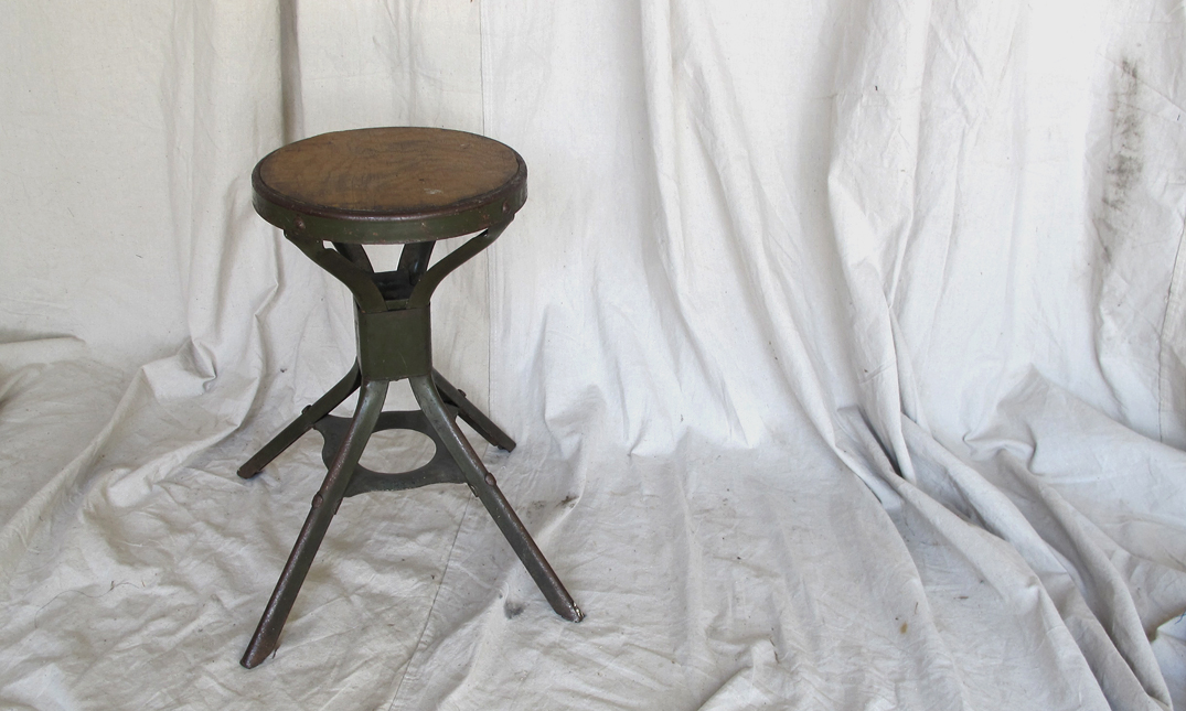 Industrial Stool with Round Seat | quintessential duckeggBLUE