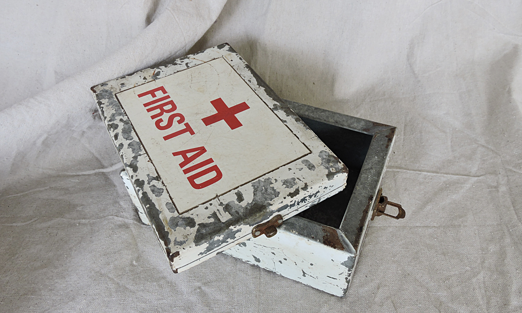Vintage First Aid Box | quintessential duckeggBLUE