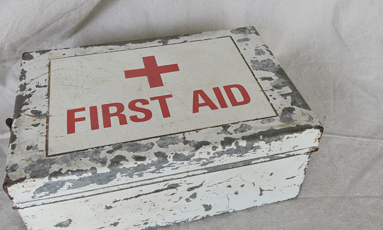 Vintage First Aid Box | quintessential duckeggBLUE
