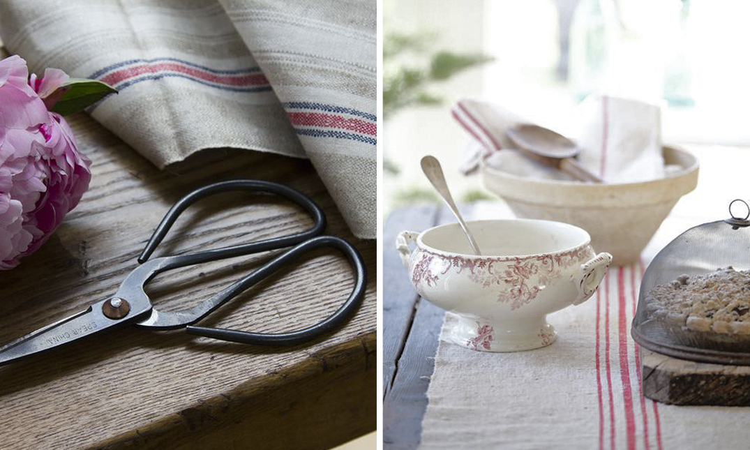 Vintage European Mangle Cloths | quintessential duckeggBLUE