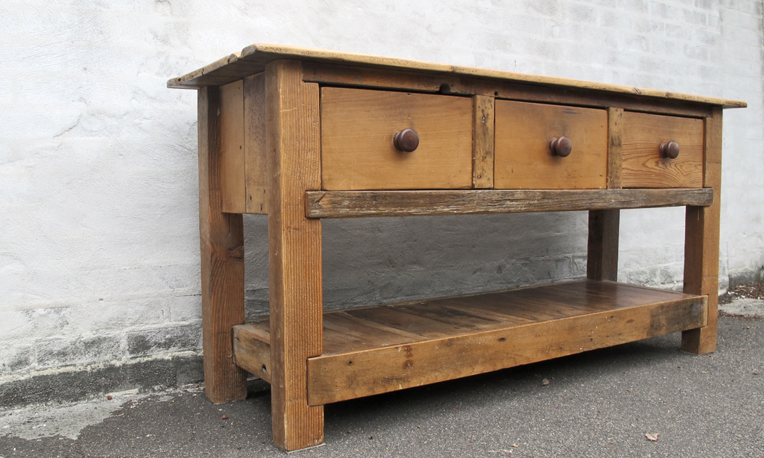 Original Kauri Pine Draper's Bench | quintessential duckeggBLUE