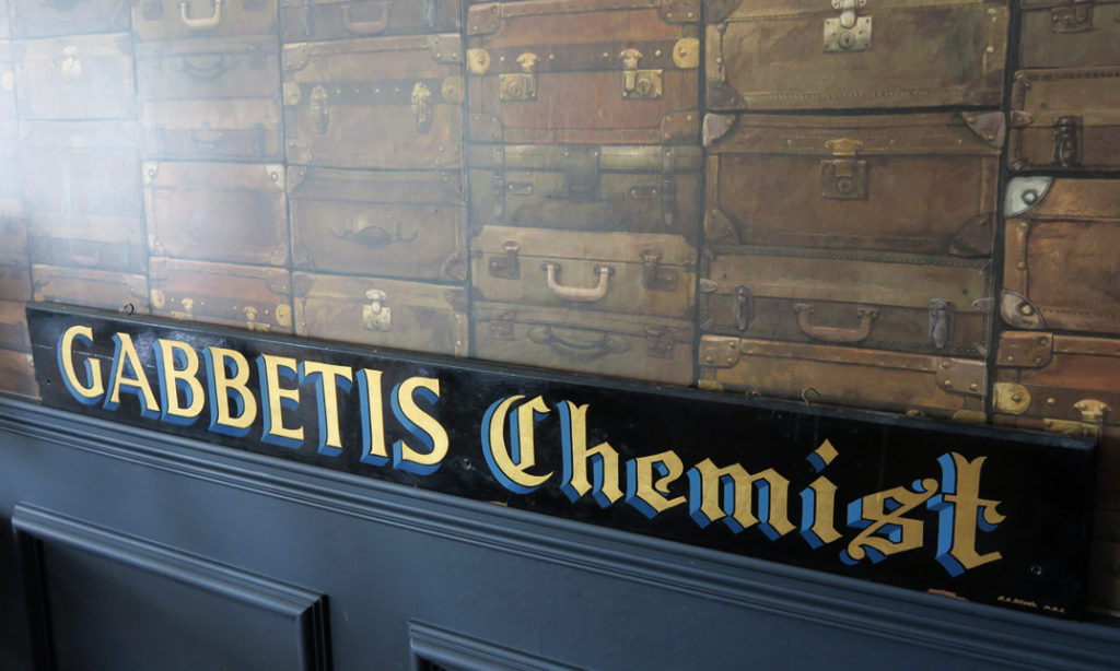 Vintage English Chemist Sign | quintessential duckeggBLUE