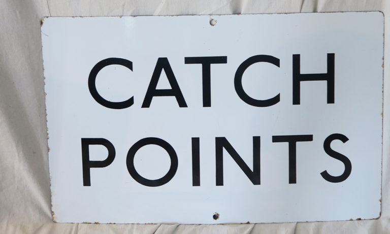 London Underground Catch Points Sign | quintessential duckeggBLUE