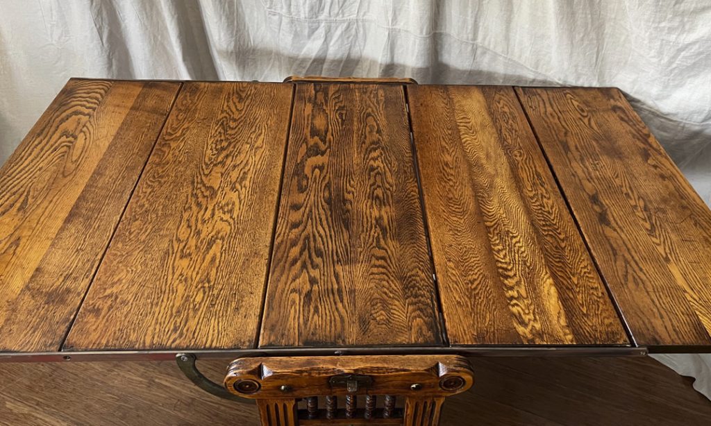 Antique Metamorphic Folding Bookshelf / Table | quintessential duckeggBLUE