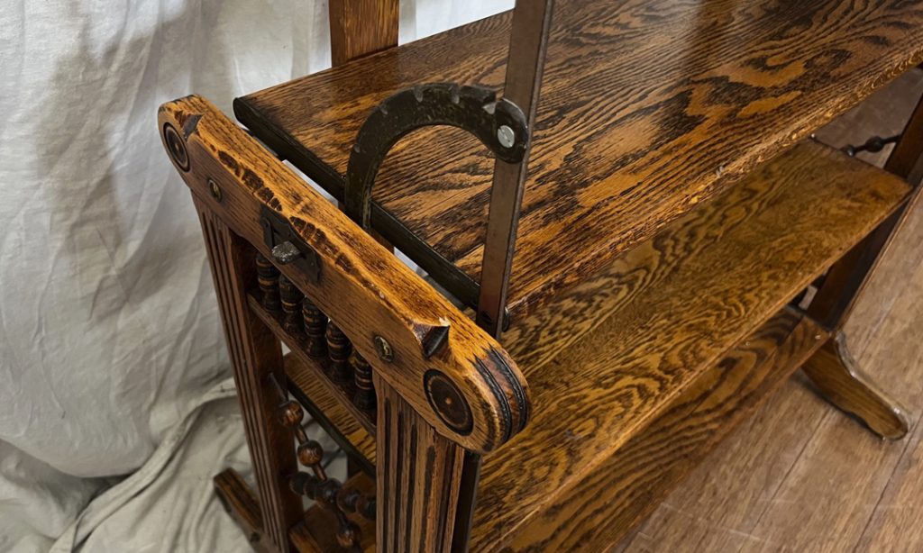 Antique Metamorphic Folding Bookshelf / Table | quintessential duckeggBLUE