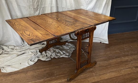 Antique Metamorphic Folding Bookshelf / Table | quintessential duckeggBLUE