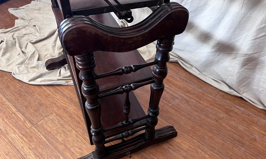 Antique Metamorphic Folding Book Shelf / Table | quintessential duckeggBLUE