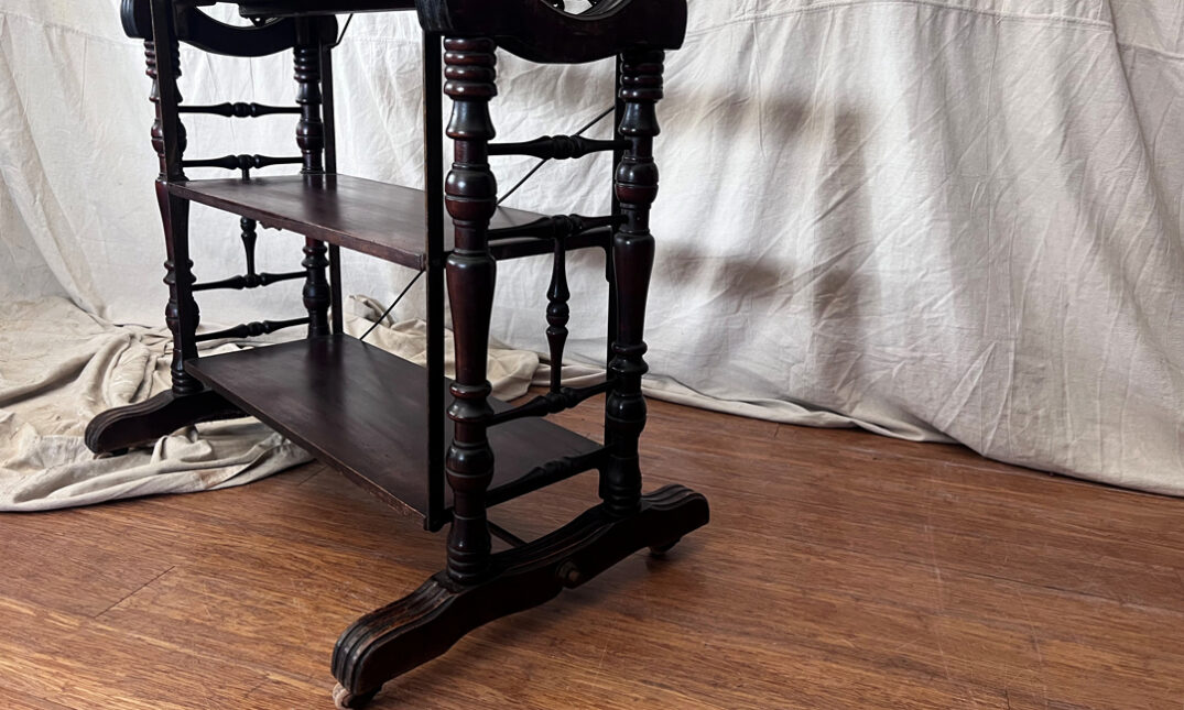 Antique Metamorphic Folding Book Shelf / Table | quintessential duckeggBLUE