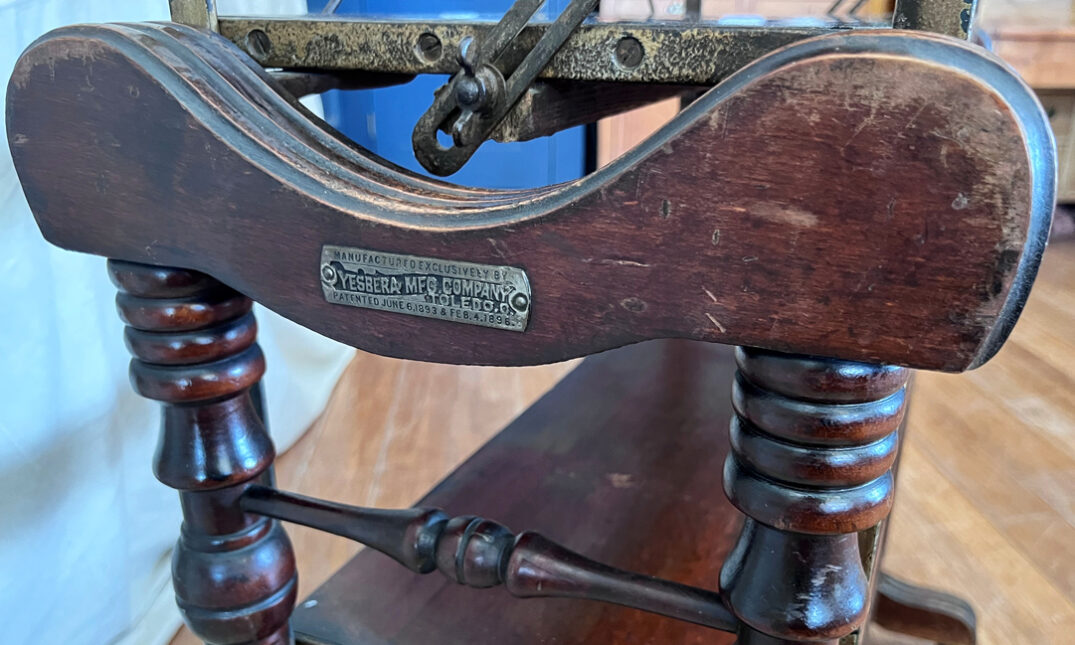 Antique Metamorphic Folding Book Shelf / Table | quintessential duckeggBLUE